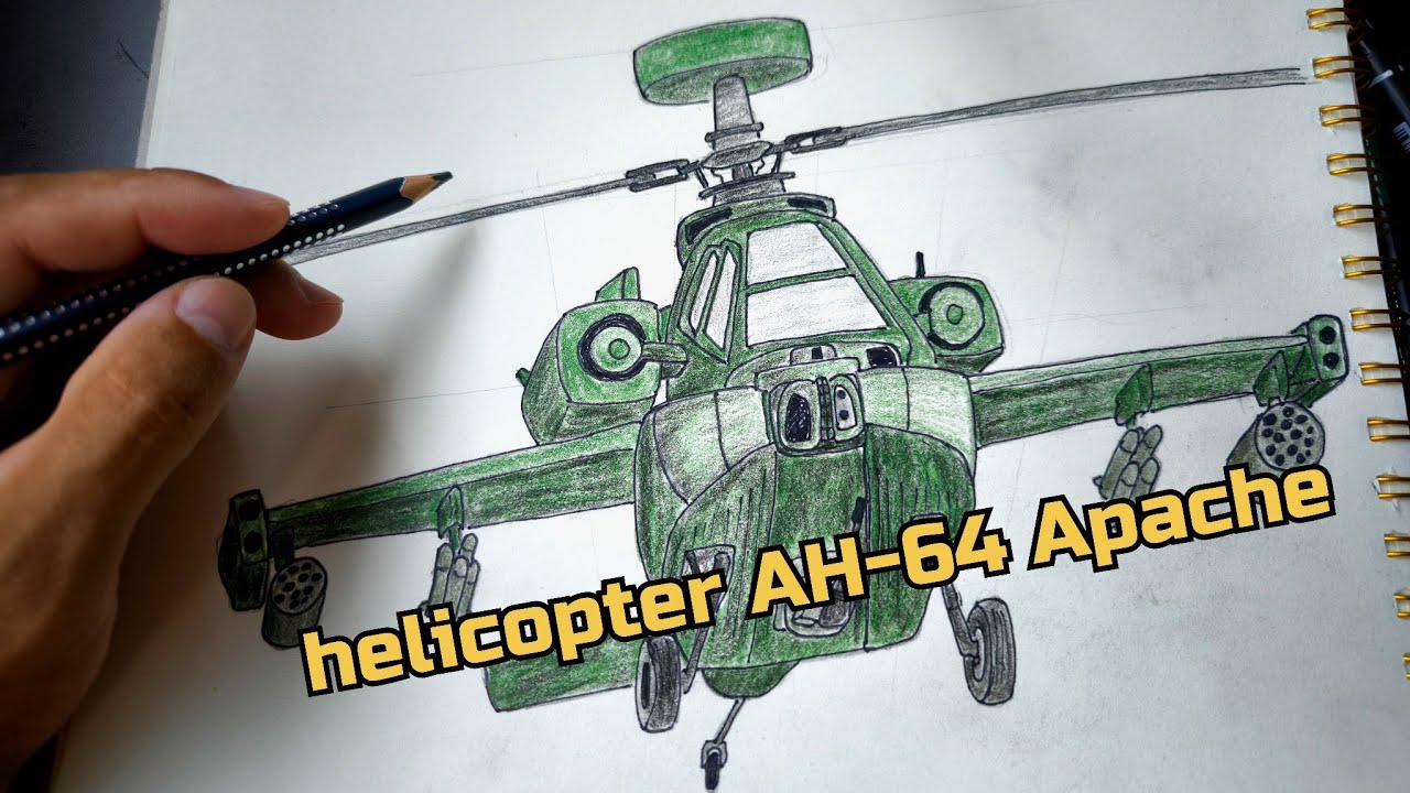 How to Draw | Helicopter AH-64 Apache - YouTube