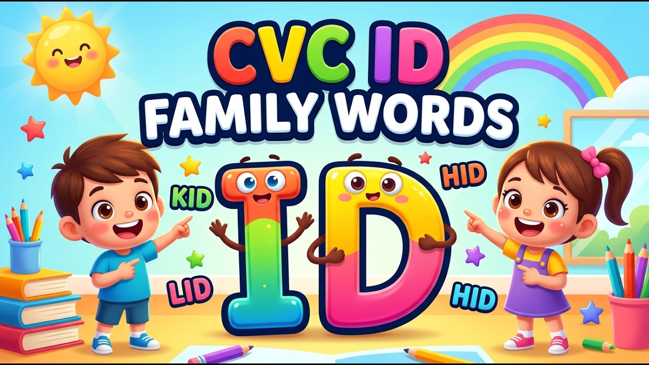 CVC ID Family Words | Learn to Read ID Words | Phonics for Kids | Kid ...