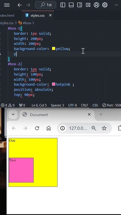 Css Positioning Absolute And Relative Position 🧑‍💻🚀 Codewithimraan Webdevelopment Coding 