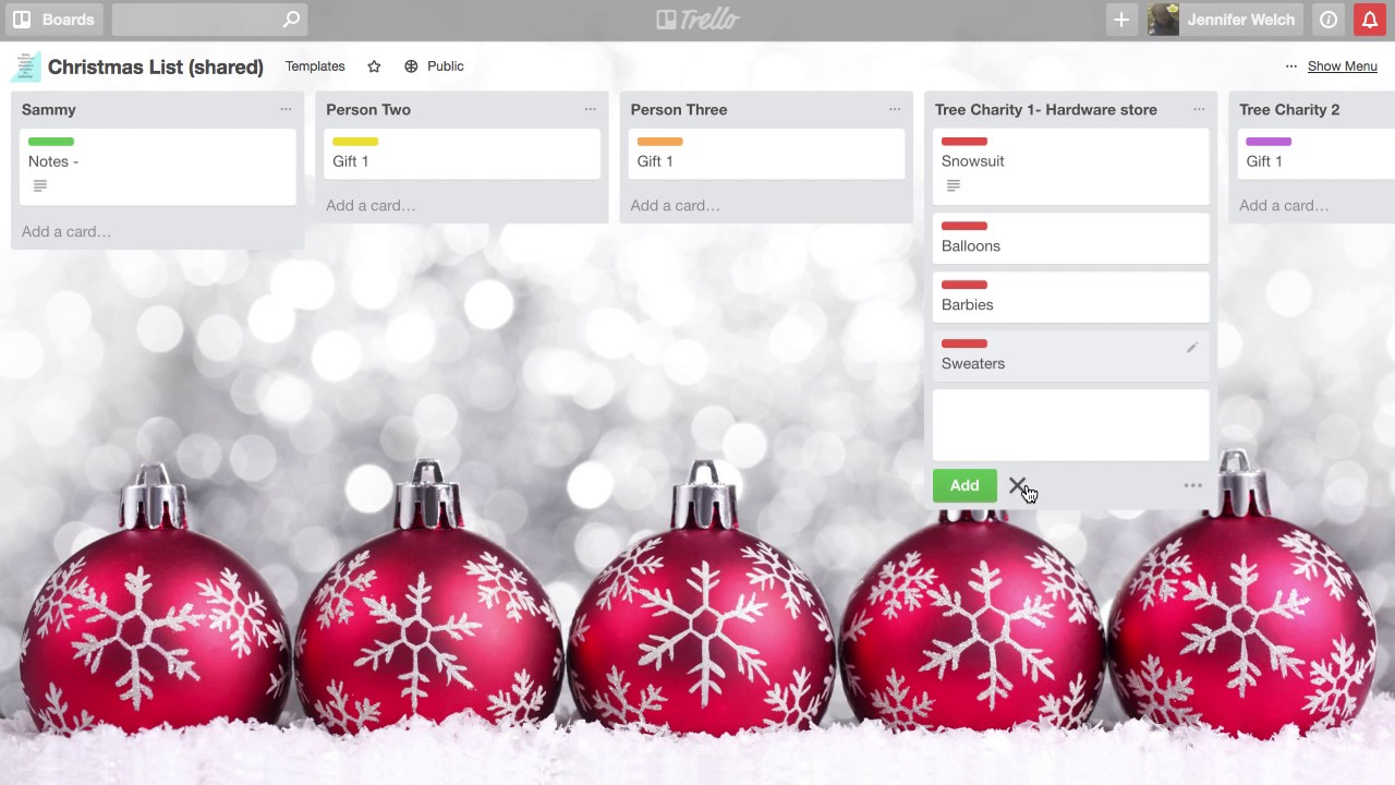 Christmas List Trello Board - YouTube