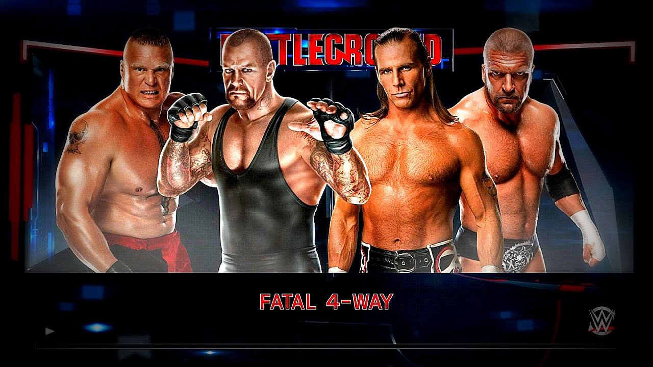 Fatal 4 Way Match, Undertaker vs Shawn Michaels vs Brock Lesnar vs ...