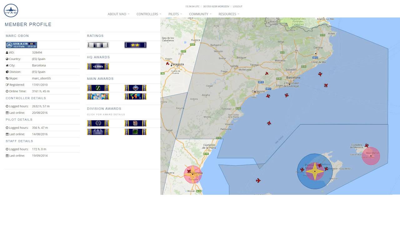 IVAO Control LECB N CTR - YouTube