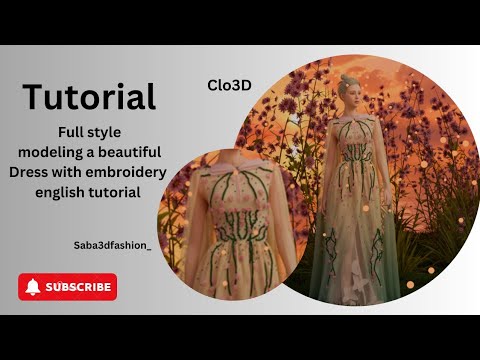 english tutorial /modeling embroidery dress in @CLO3D - YouTube