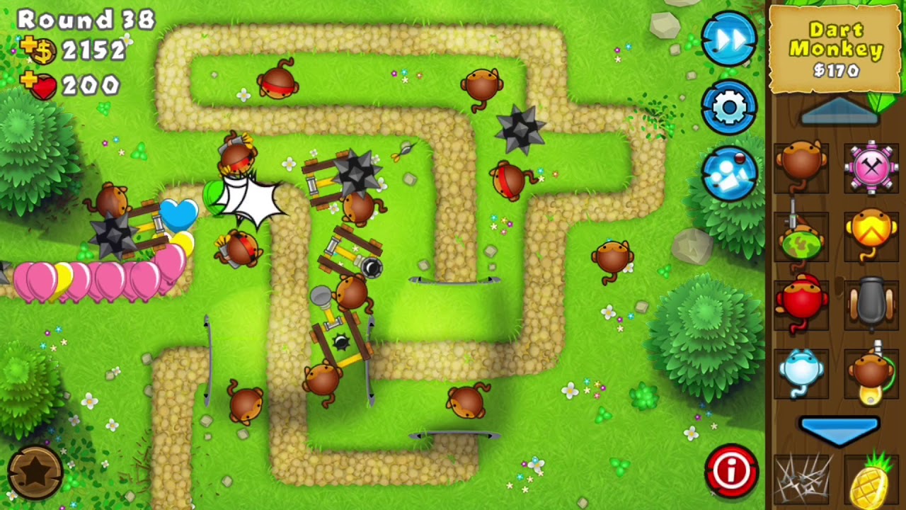 Balloon tower defense all monkeys (ROUND 50) - YouTube