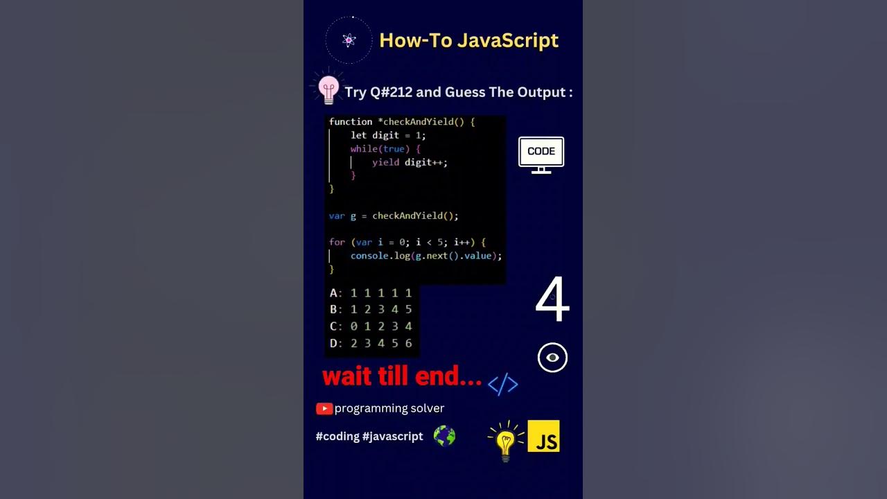 How To Code Javascript Q212 Try Solve And Guess The Output Shorts Coding Programming