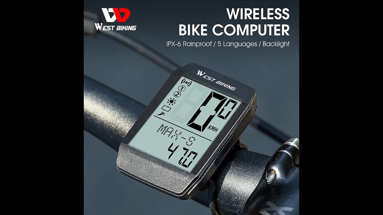 WEST BIKING Five Languages Bike Computer HD Wireless Waterproof long ...