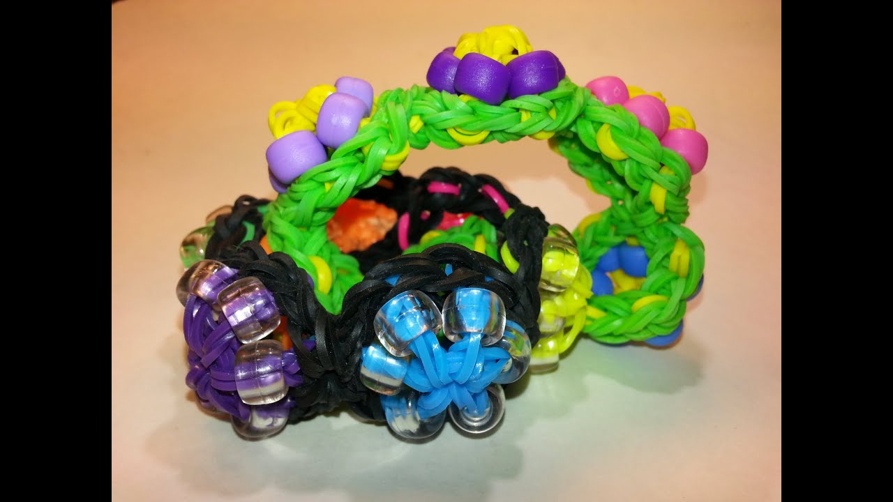 Beaded Wagon Wheel Tutorial by feelinspiffy (Rainbow Loom) - YouTube