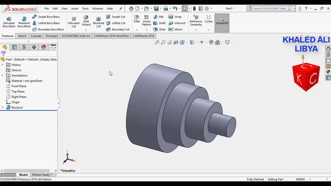 CamWorks 2018 2D turning EX1 1 - YouTube