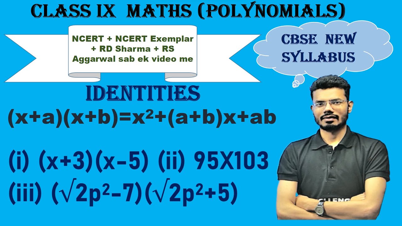 Algebraic Identities -Concepts & Examples (Part 3)Polynomials| Class 9 ...