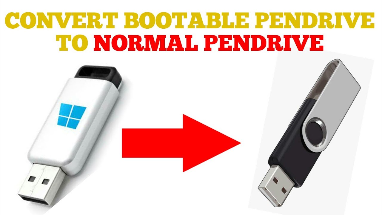 How to convert Bootable Pendrive to normal Pendrive - YouTube