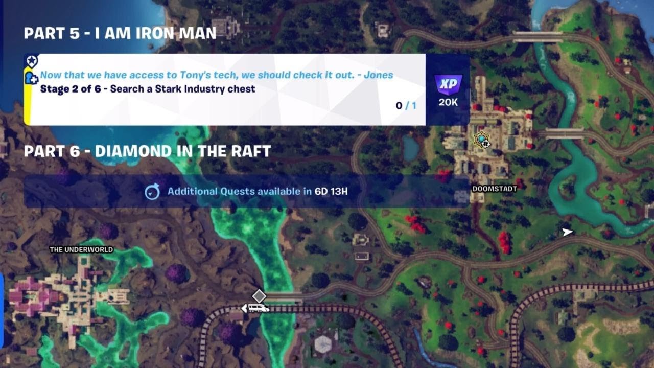 Story quest part 5 - Search a Stark Industry chest 2 of 6 Fortnite ...