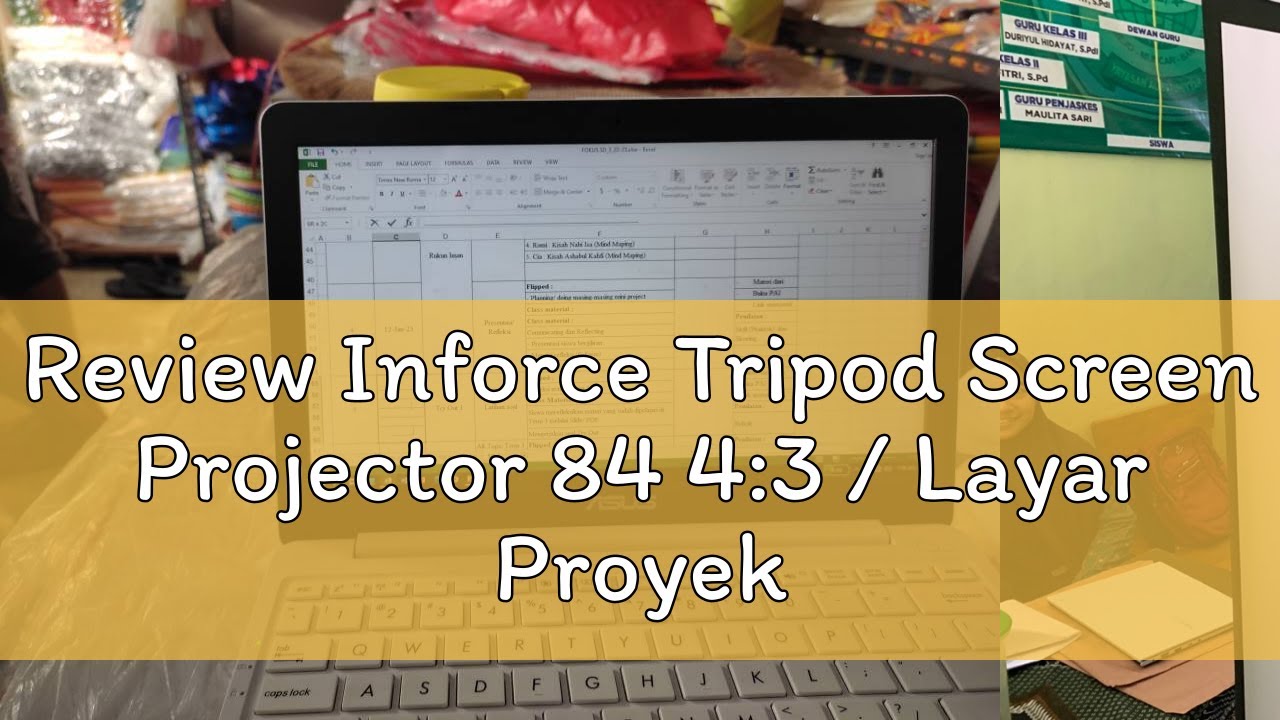 Review Inforce Tripod Screen Projector 84 4:3 / Layar Proyektor Inforce 84" - YouTube