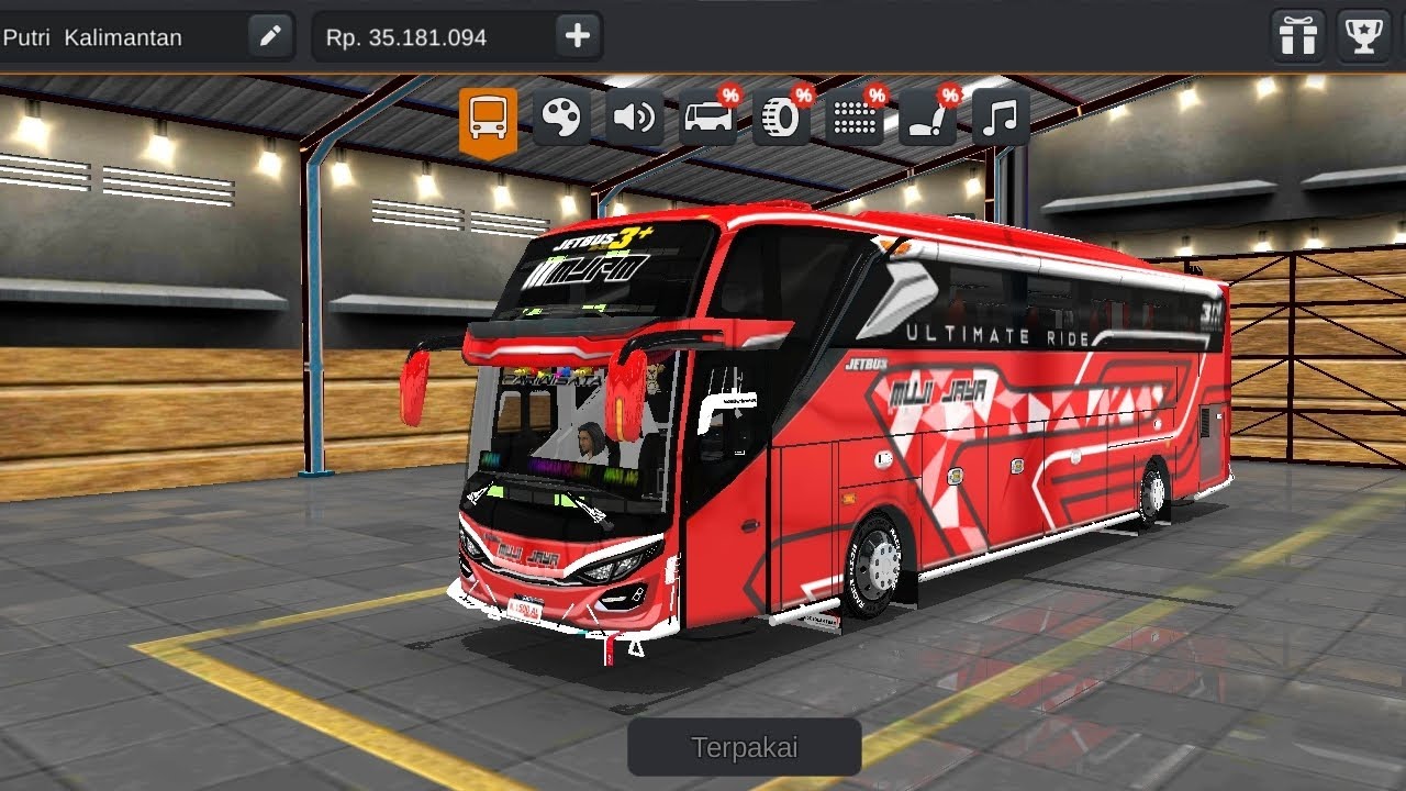 BUSSID SKINS LIVERY MJPM RED - YouTube