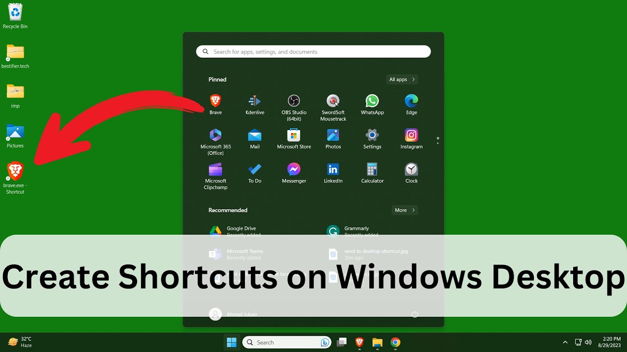 How to Create Shortcuts on Windows Desktop | Windows 11 or 10 - YouTube