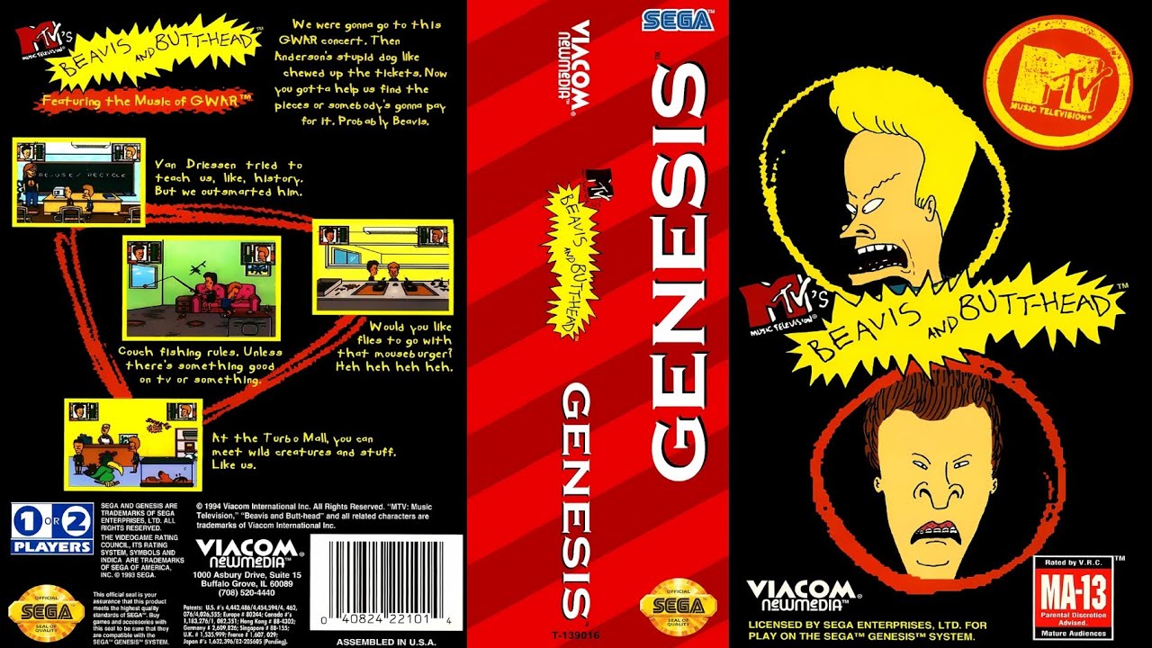 (Highland Highschool) Beavis and Butt-Head (SEGA Mega Drive/Genesis ...