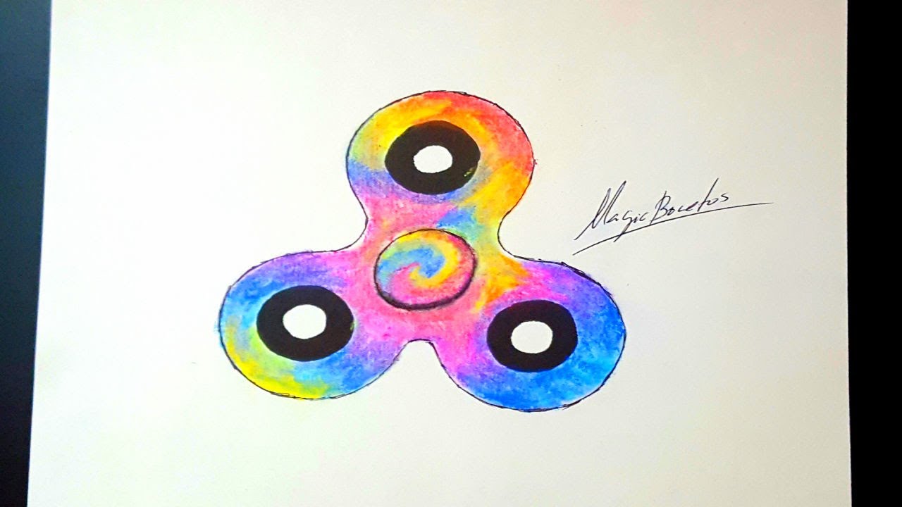 Cómo Dibujar un FIDGET SPINNER Multicolor/How To Draw FIDGET SPINNER ...