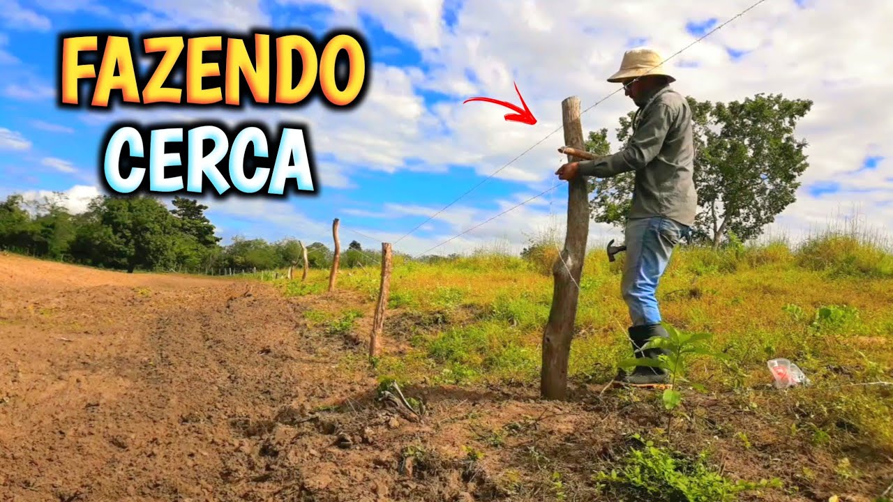 COMO fazer uma CERCA de ARAME FARPADO sozinho👌 - YouTube
