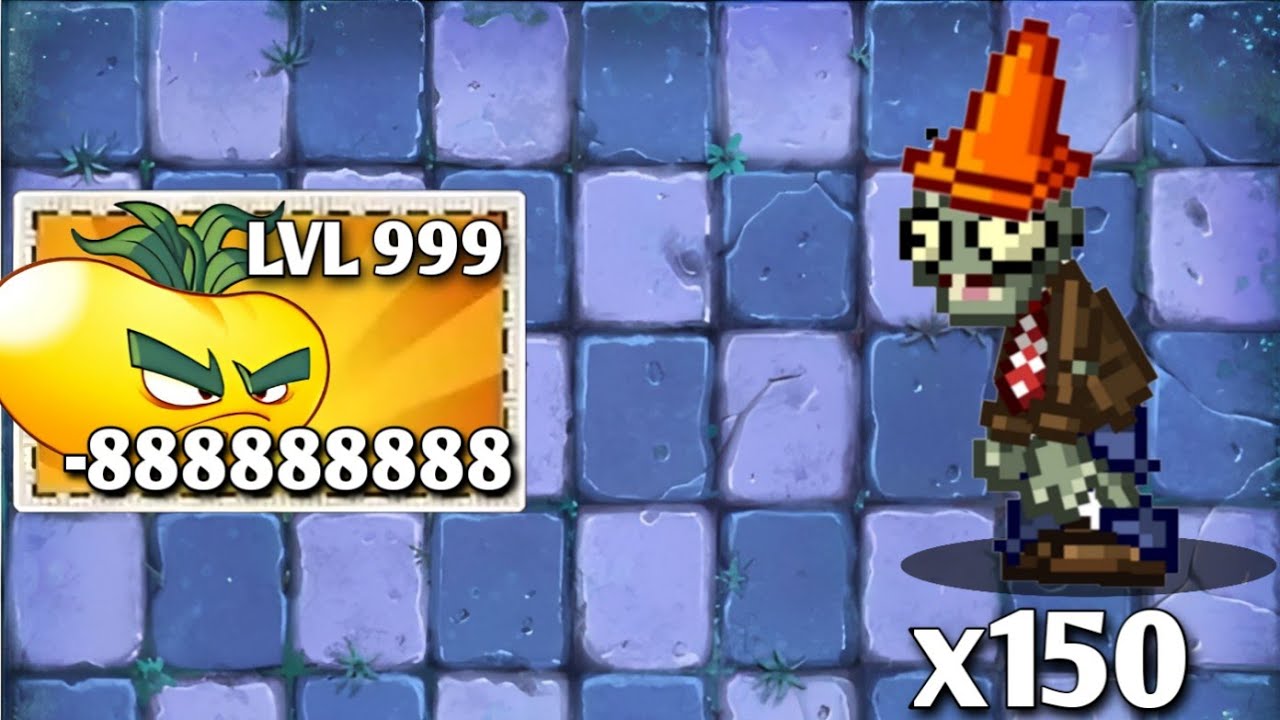 8-Bit Conehead Zombie vs All Plants || Who Will Win? || Pvz2 - YouTube