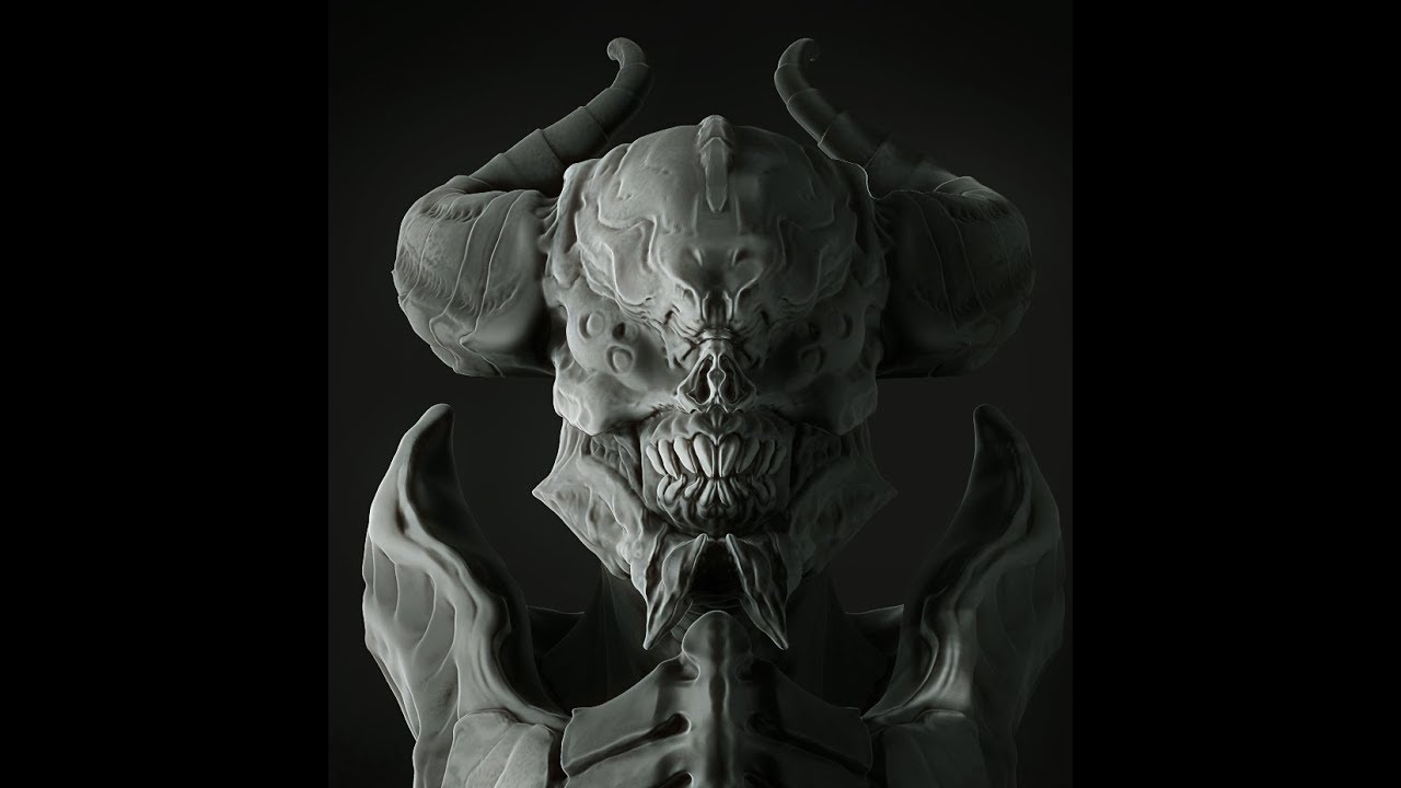 Demon Armor sculpt timelapse - YouTube
