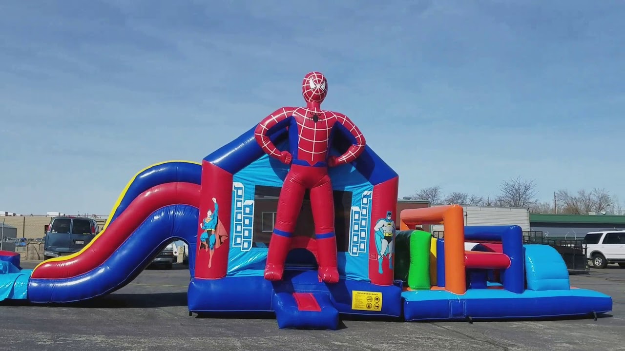 Idaho Inflatables - Super Hero Combo Obstacle Course - YouTube