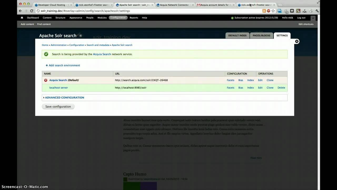 Screencast : Connecting Acquia Search with Apache Solr in Drupal 7 - YouTube