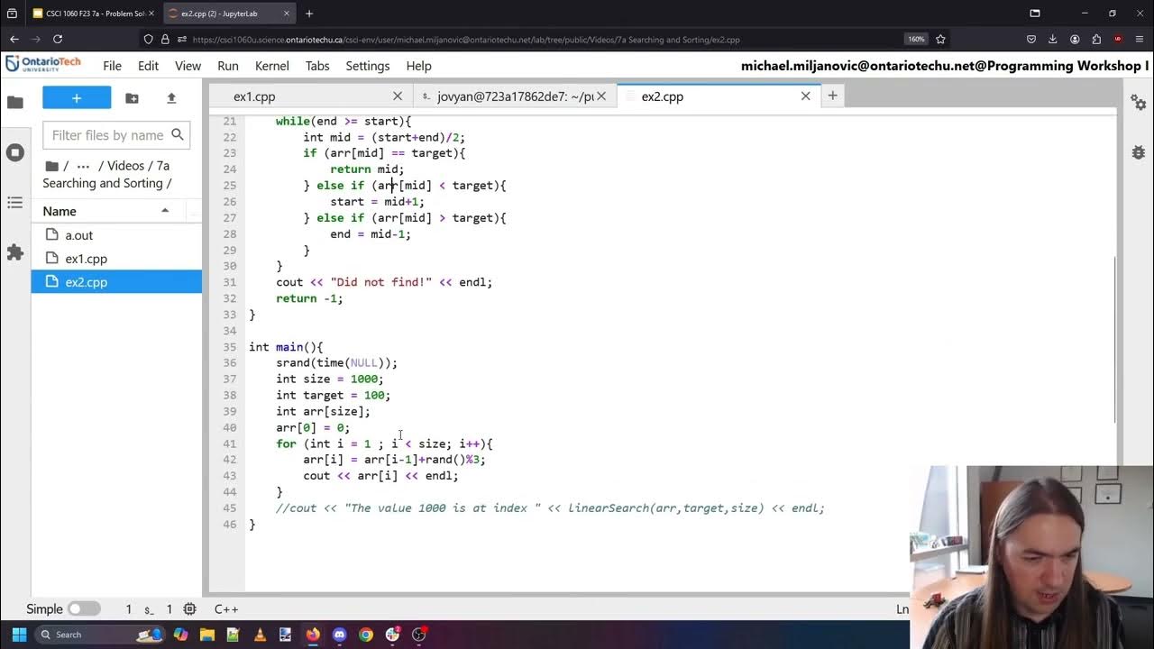 Searching and Sorting in C++ - YouTube