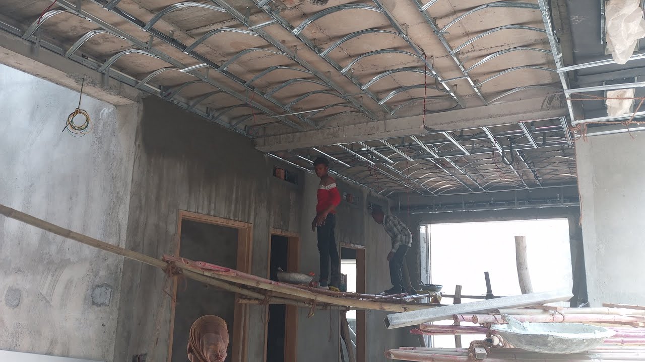 POP false ceiling channel fixing work || POP False ceiling accessories ...