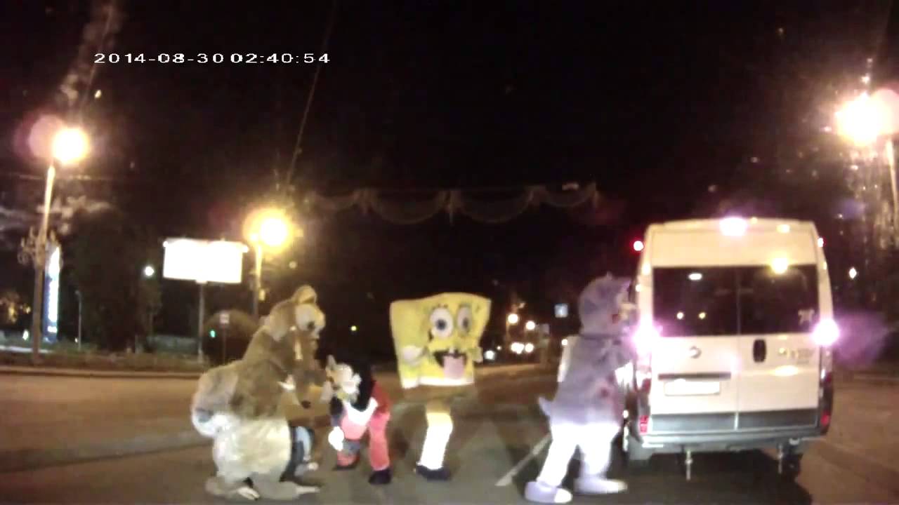 Spongebob, Mickey Mouse and Other Characters Beat Up Russian Driver ...
