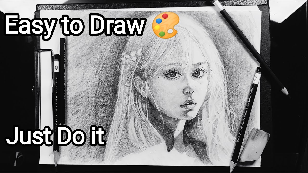How to Draw a Girl Realistic drawing tutorial - YouTube