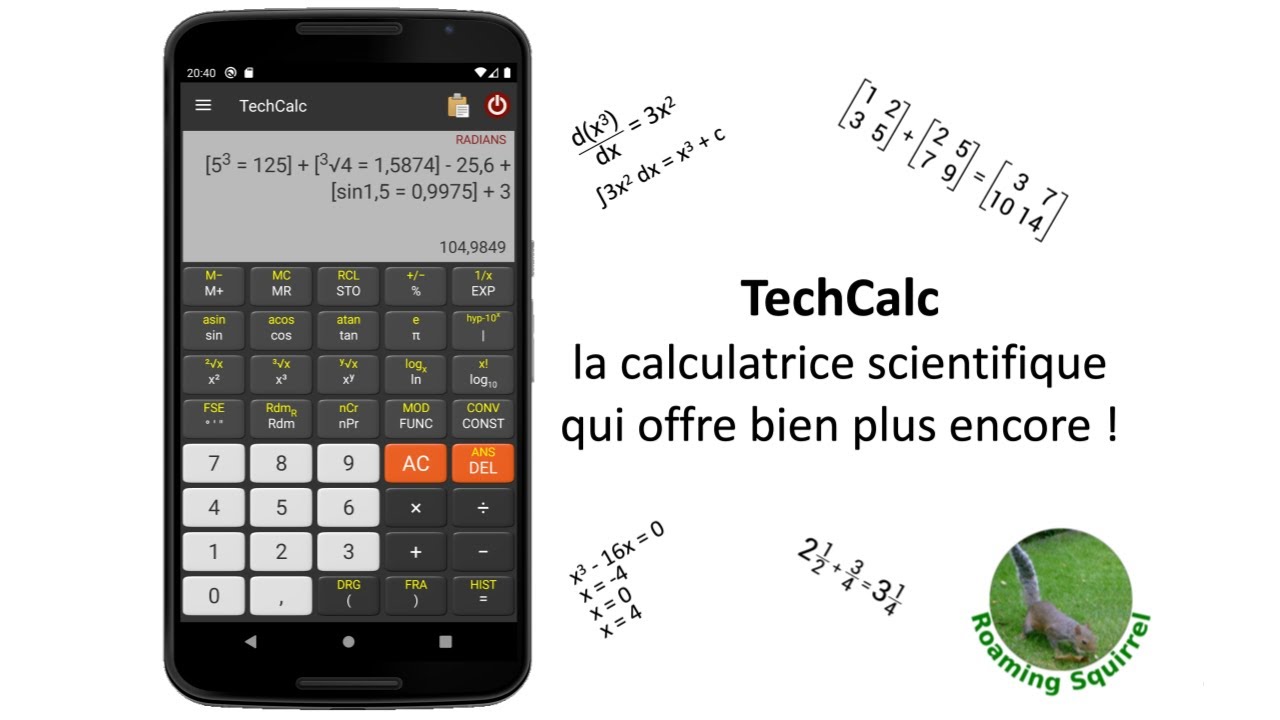 TechCalc - la Calculatrice Graphique Scientifique complète pour Android ...
