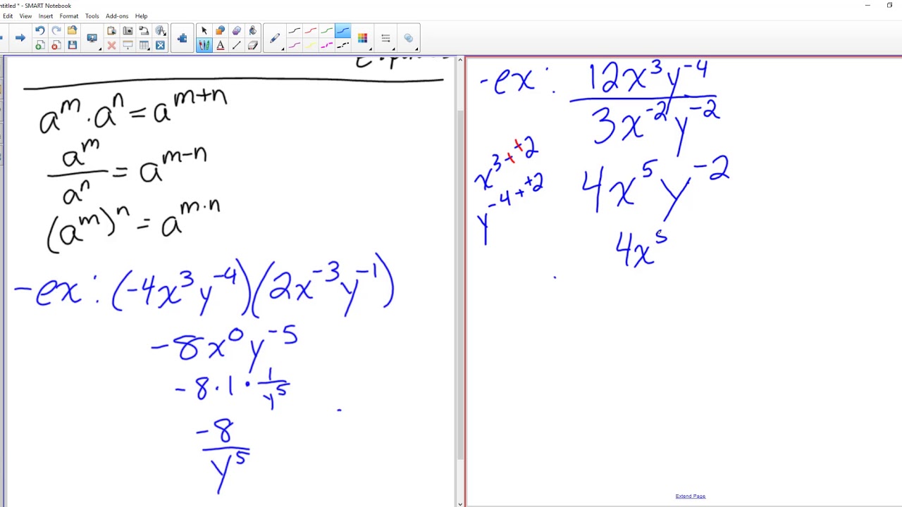 Rules of Exponents - Negative Exponents - YouTube