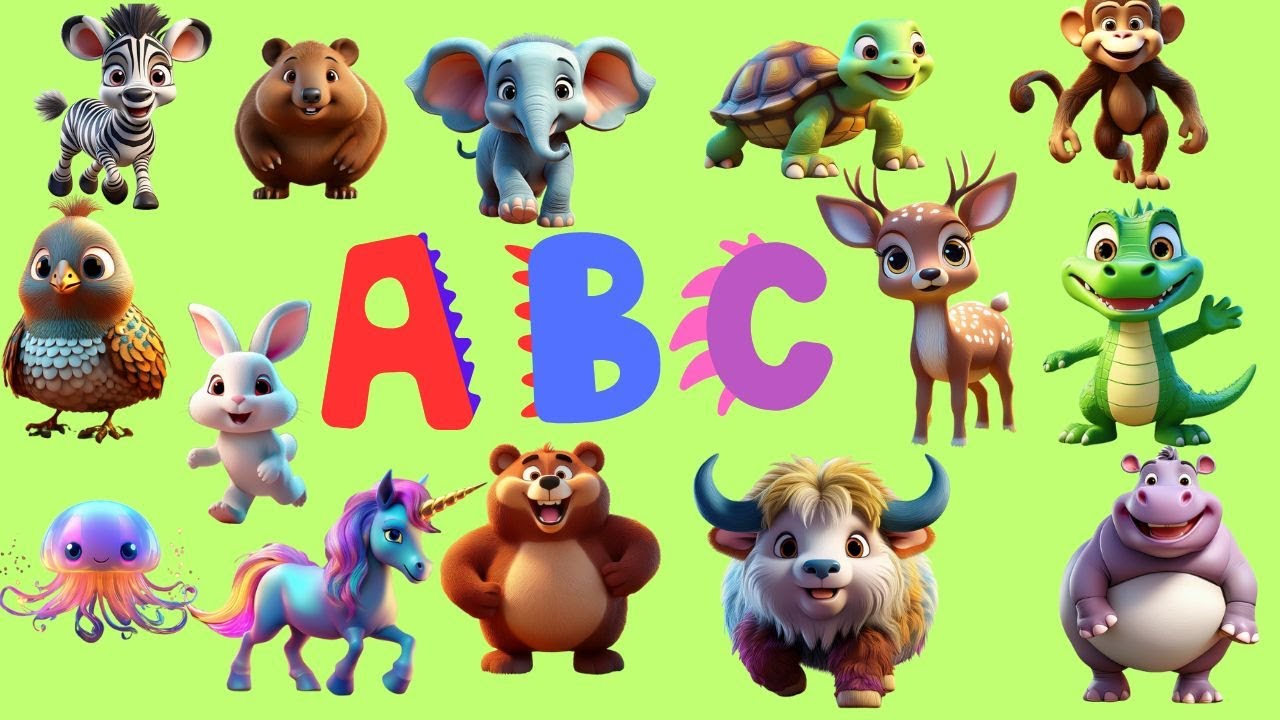Animals Phonics song l ABC Animal Song | Learn Alphabet with Fun Animal ...