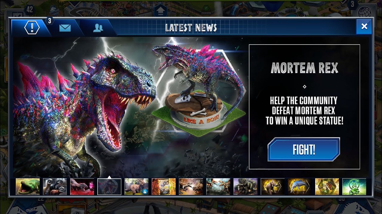 Mortem-Rex Boss Event: Round 2 | Jurassic World the game - YouTube