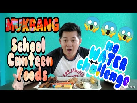 MUKBANG: Eating School Canteen foods with NO WATER😱😱😱
