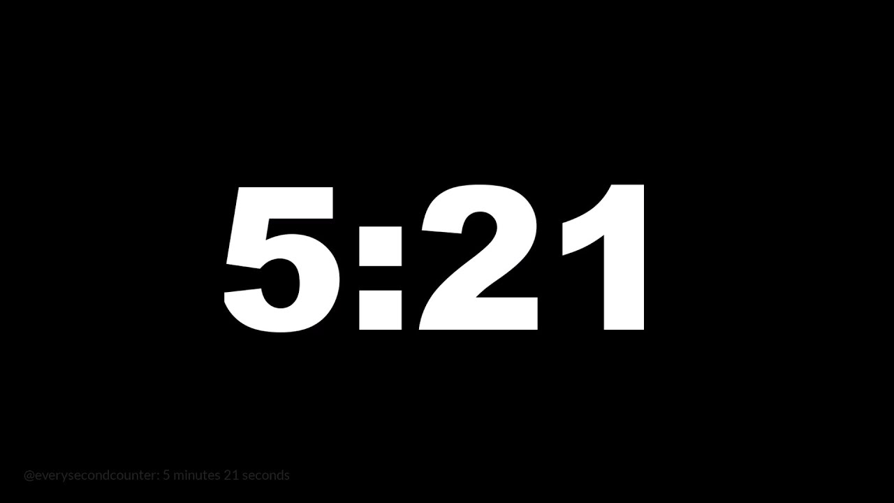 5 minutes 21 seconds [321 secs] clock timer countdown || Alarm Focus ...