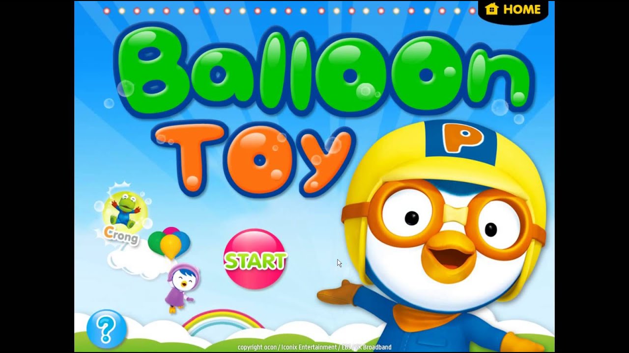 뽀로로게임 풍선 터뜨리기 Pororo balloon break - YouTube