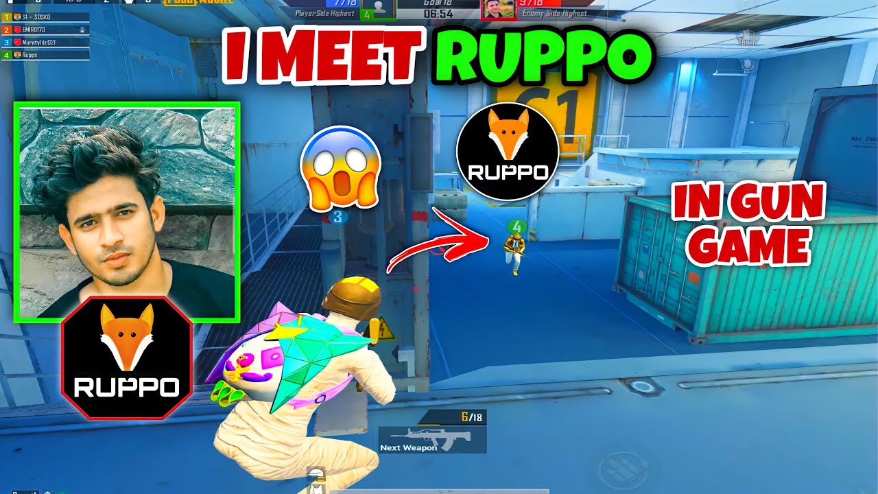 😱I MEET RUPPO IN GUN GAME 🔥FACE RUPPO PUBG 😍PUBG Mobile SAMSUNG,A3,A5 ...