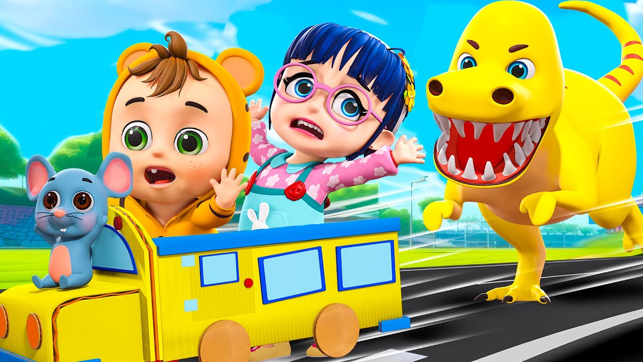 Wheels On The Bus + Dinosaur | Nursery Rhymes & Kids songs - YouTube