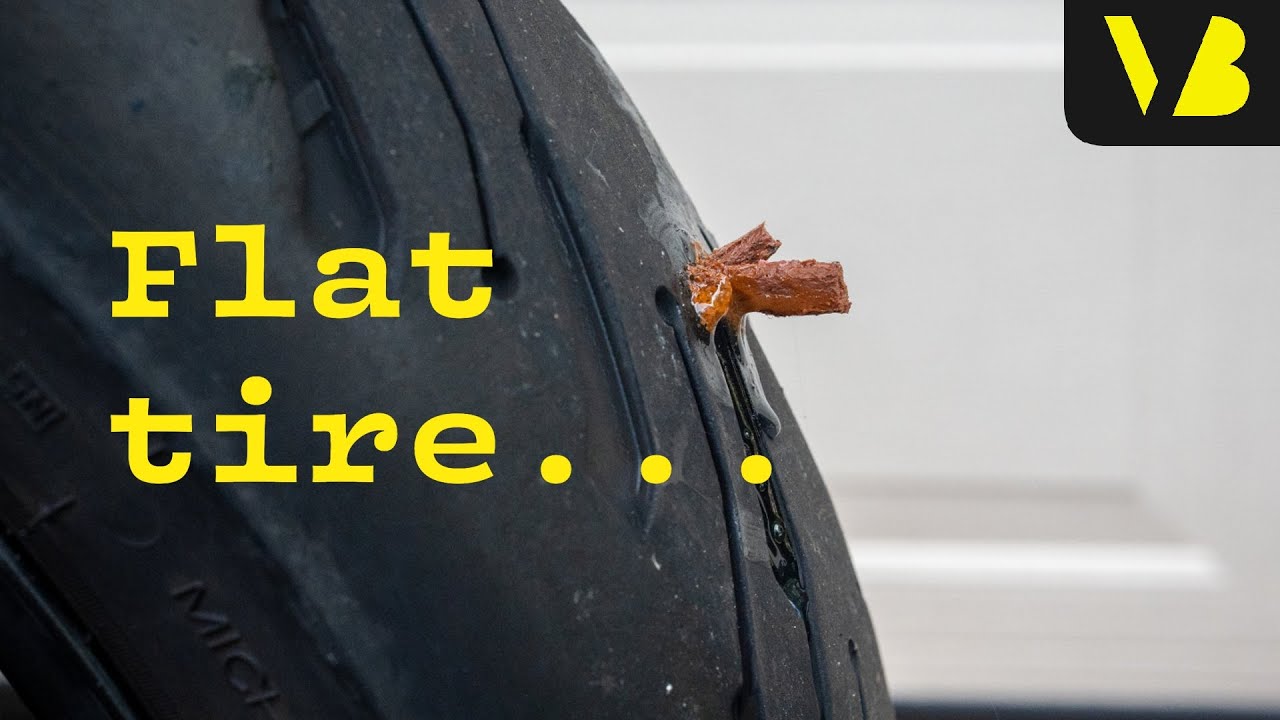 How to get (and fix) a punctured motorcycle tire - YouTube