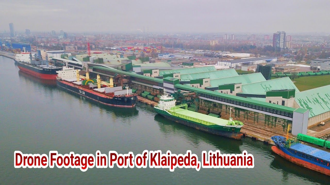 DRONE FOOTAGE PELABUHAN KLAIPEDA |FOOTAGE IN PORT OF KLAIPEDA - YouTube