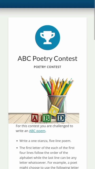ABC Poetry Contest #writing #writers #creative #contest - YouTube