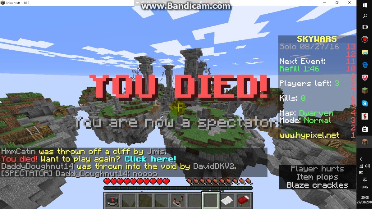 Minecraft PC Skywars On Hypixel (sever ip in description) {3} - YouTube