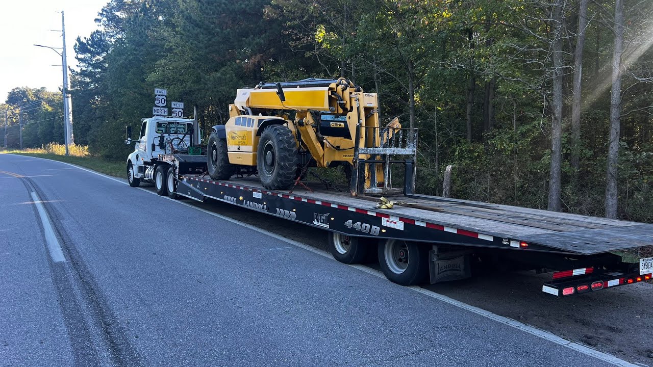 HOW TO LOAD/SECURE 12k Telehandler (GEHL TH12-55) *Landoll Trailer ...