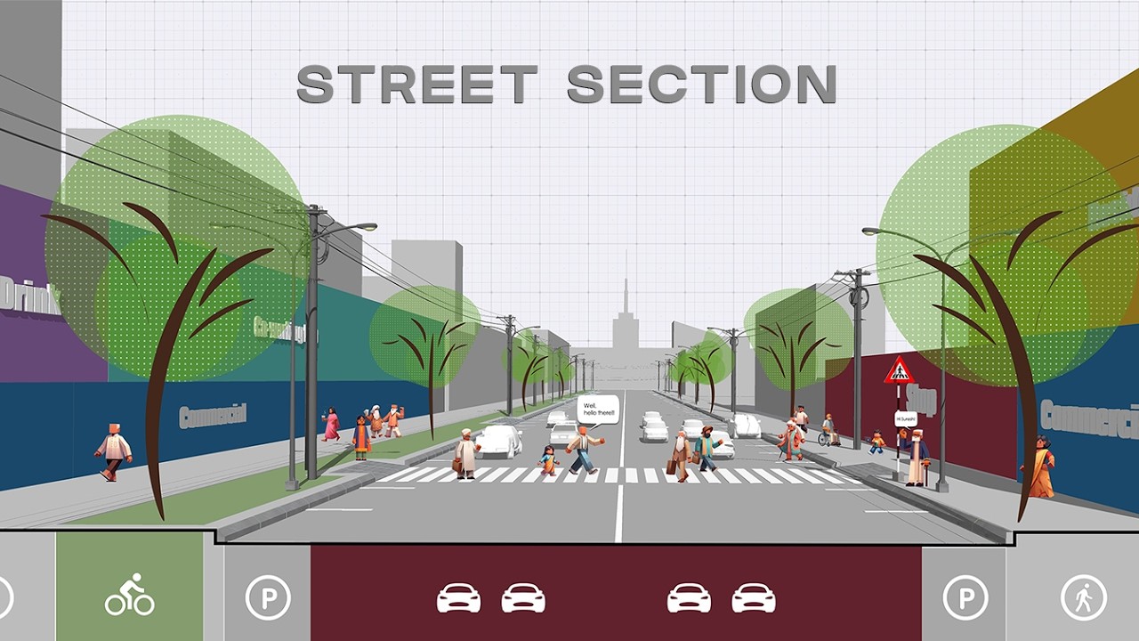 Street Section Diagram | Skp & Psd - YouTube