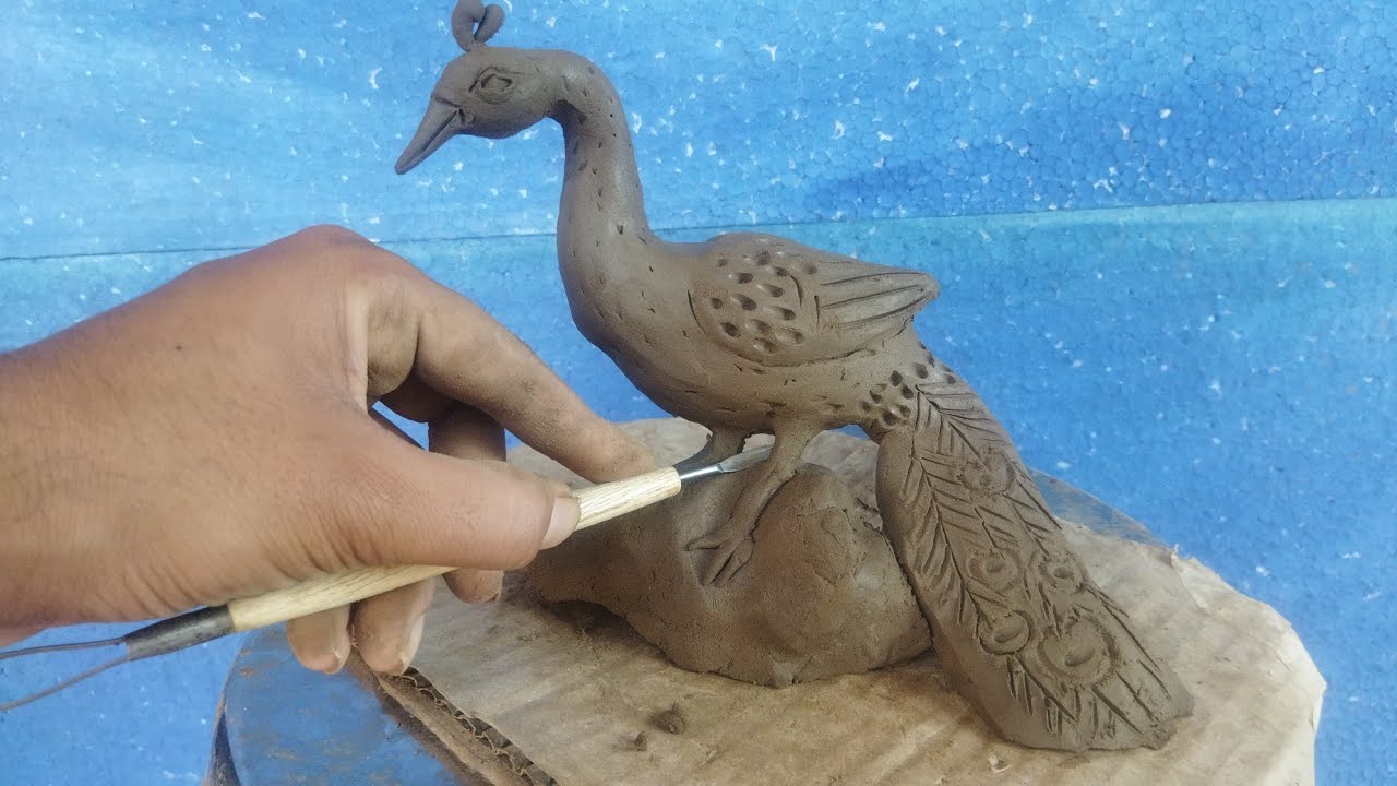 How to make Clay Peacock | Mitti se peacock keise banaye | Art Anshu ...