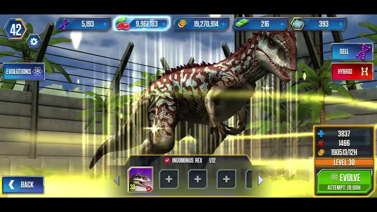 indominus rex feeding at level 30 - YouTube