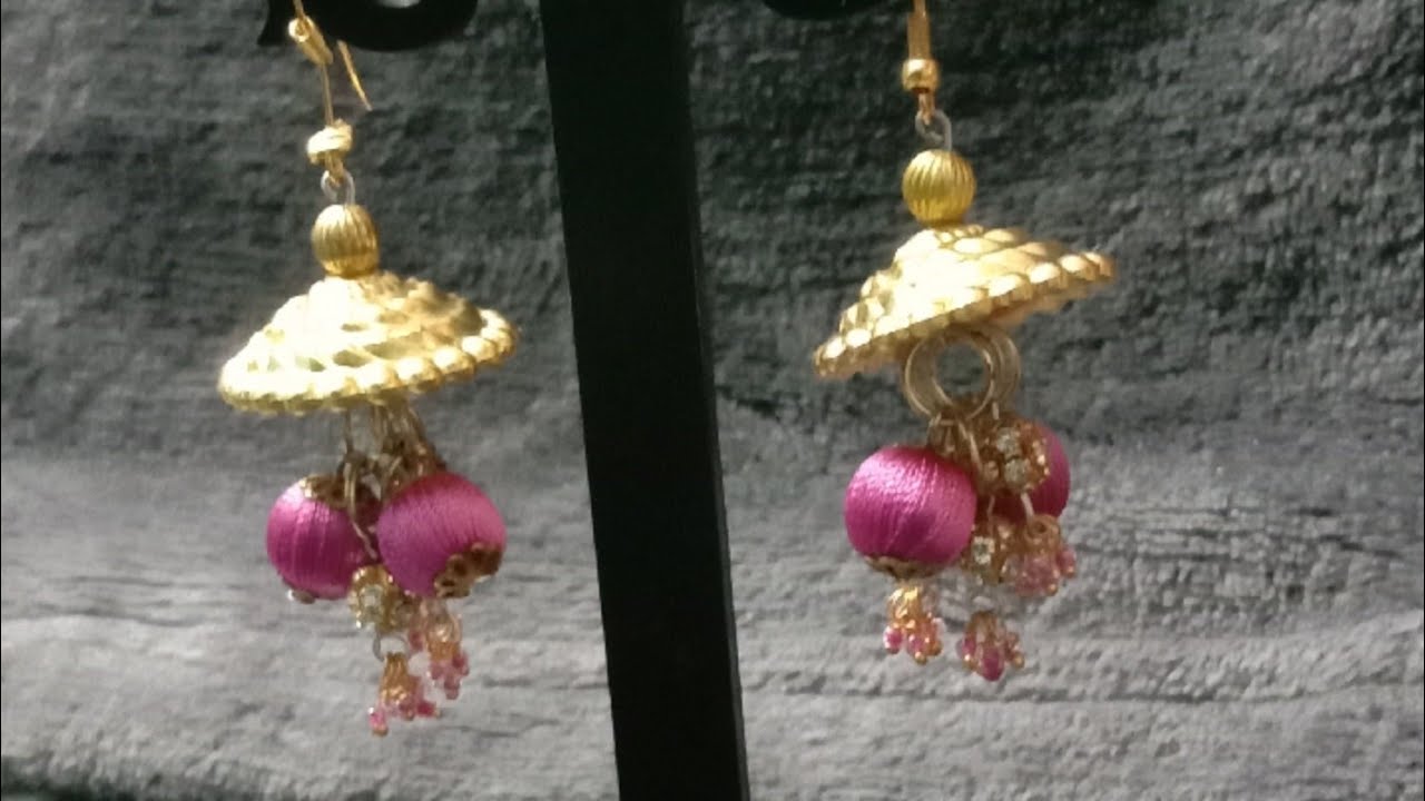 DIY silkthread ear hanging unique design - YouTube