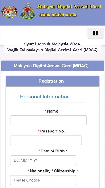 Syarat Masuk Malaysia 2024 Wajib Isi MDAC #shorts #foryou - YouTube