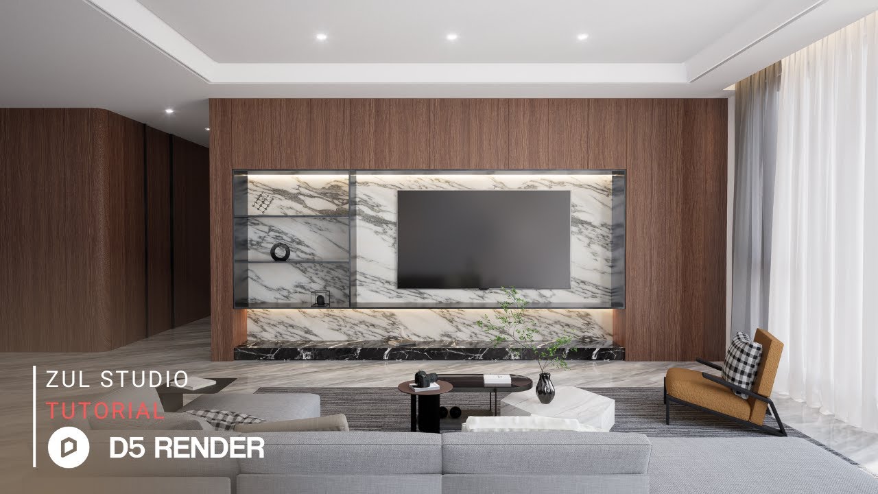 D5 Render realistic interior rendering tutorial | Living room 183 - YouTube