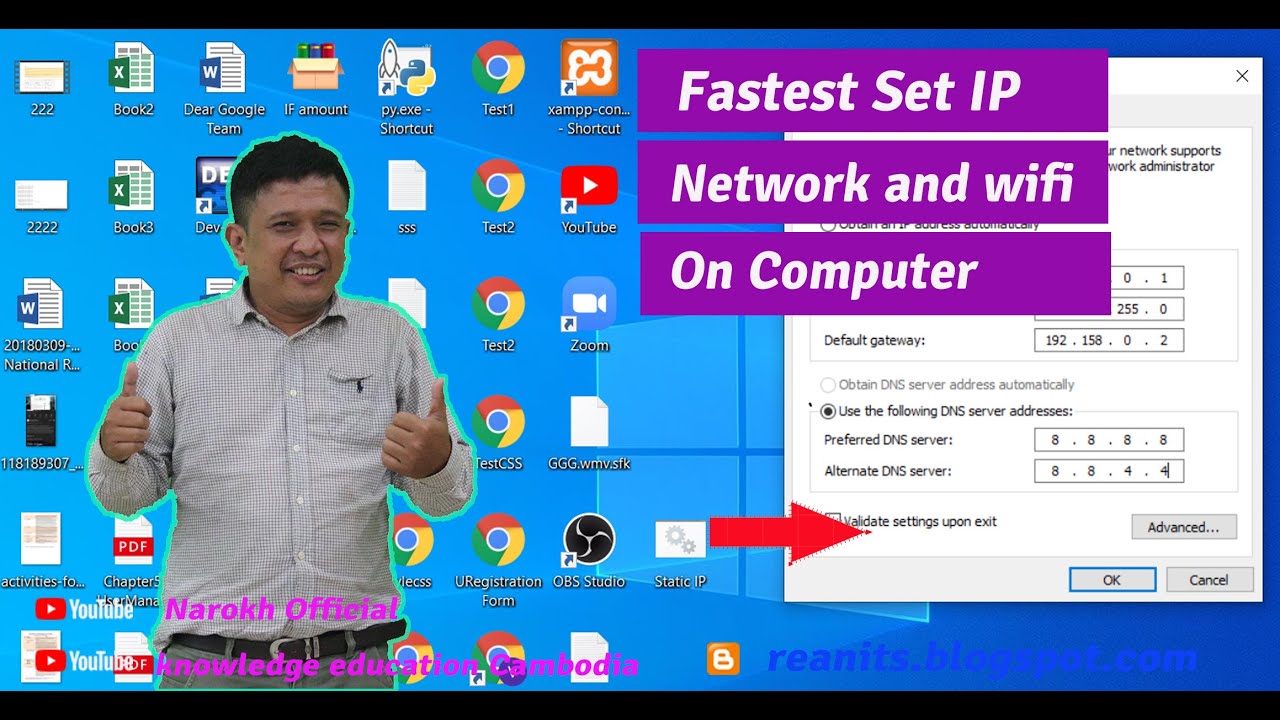 Fastest Set IP Address on PC | Knowledge Education Cambodia - YouTube